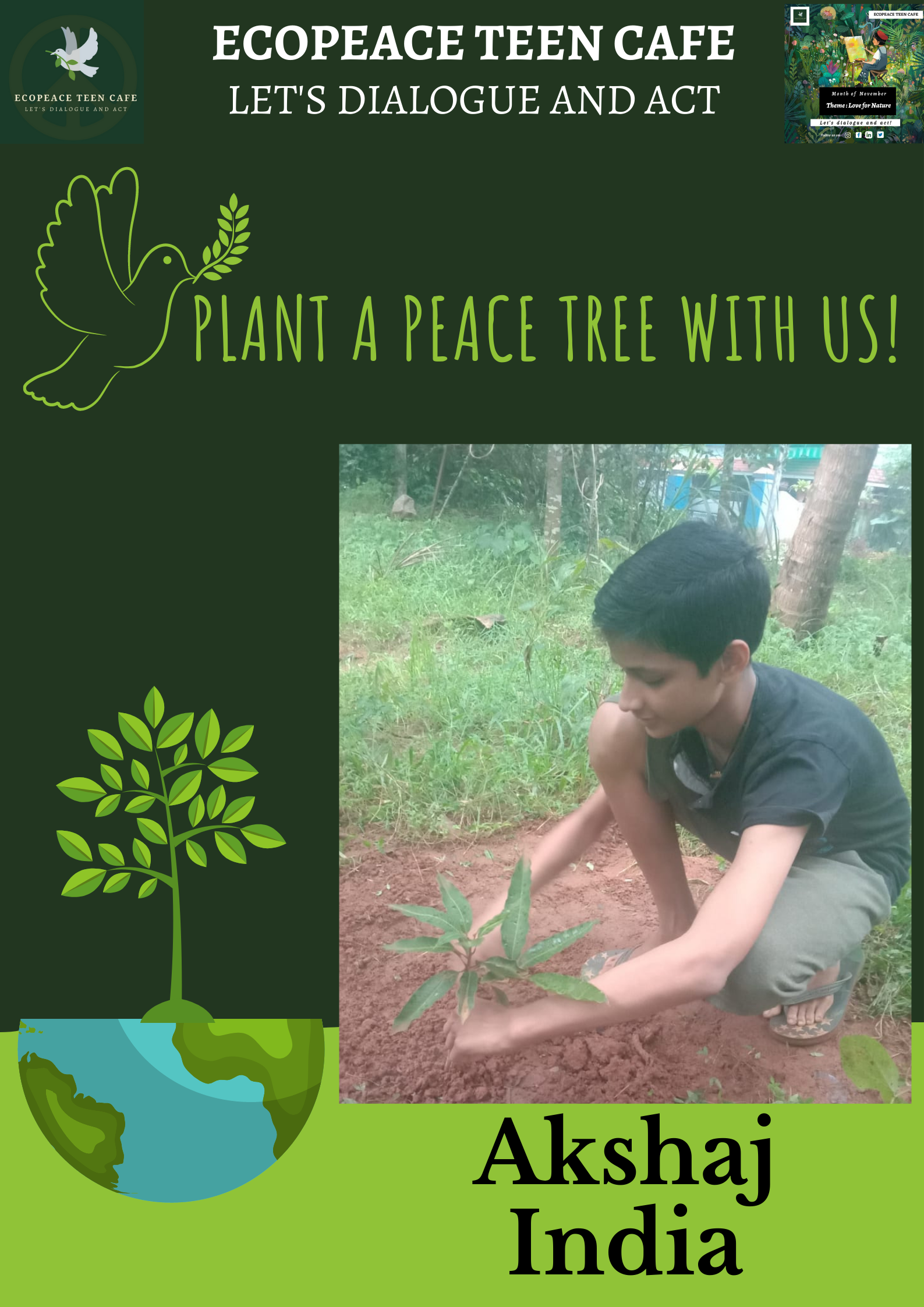 Plant a peace tree with us! – Ecopeace Teen Cafe